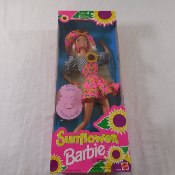 Barbie | Toys | Vintage Sunflower Barbie Sunflower Print Dress 994 ...